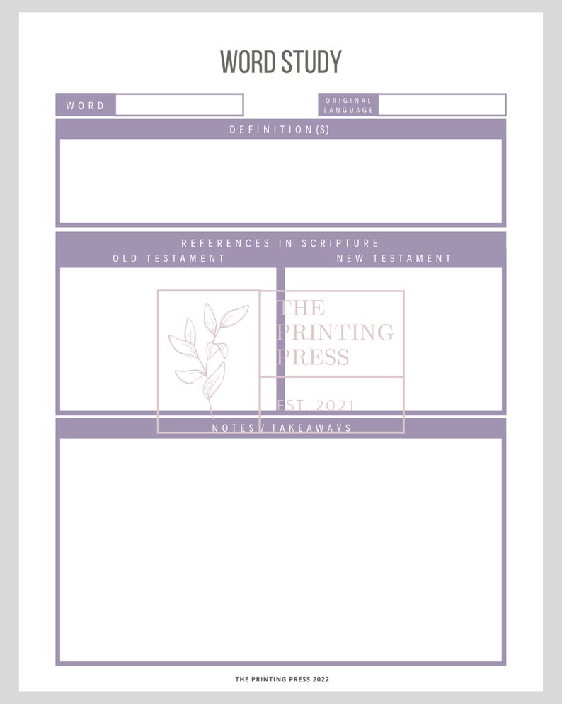 Word Study, Bible Study, Bible Study Printable, Minimalist Bible Study ...