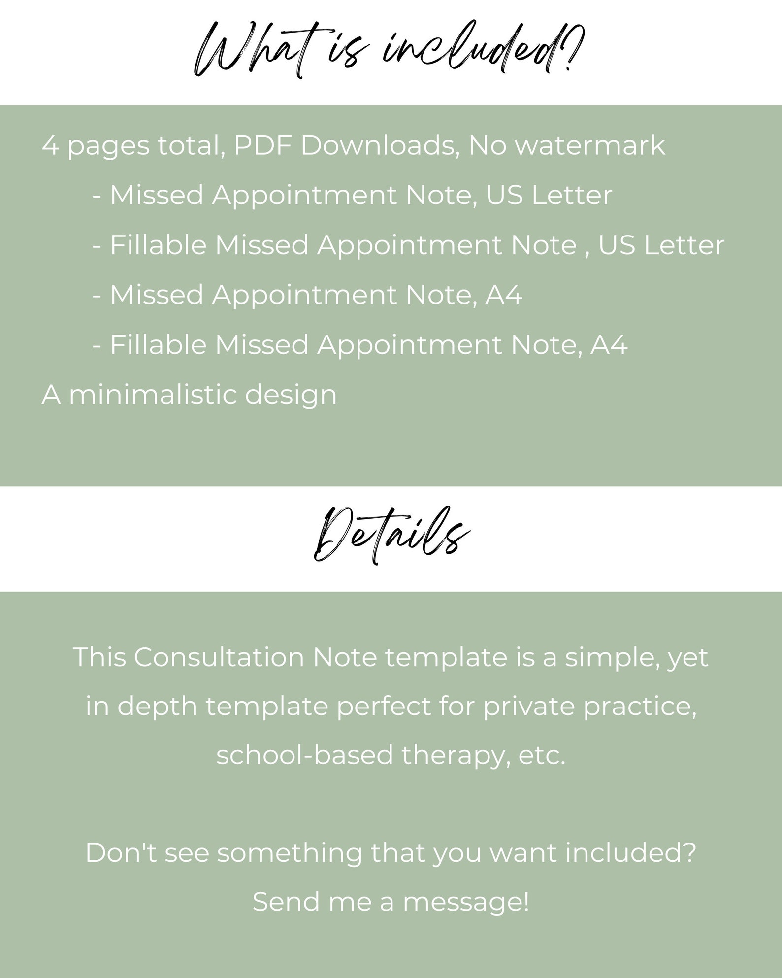 Therapy Missed Appointment Note, Fillable & Printable Template, Therapy ...