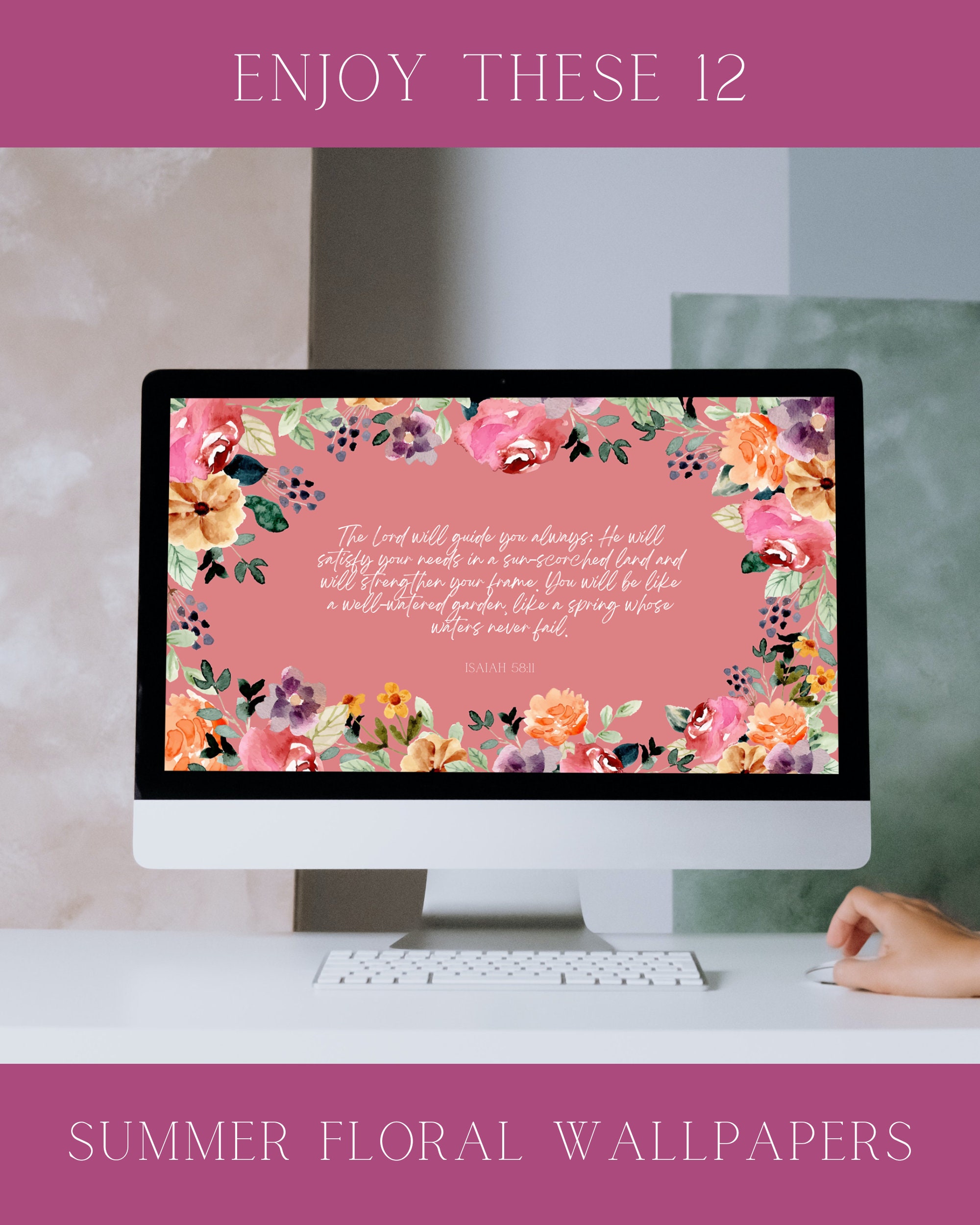 Desktop Wallpaper Bundle, Bible Verse Desktop Wallpaper, Summer ...