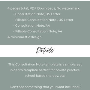 Therapy Consultation Note Template, Fillable & Printable (PDF Download ...