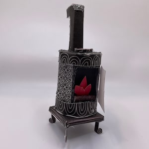 DIY Dollhouse Stove Wood Burning Antique Stove 1: 12 Cut and Assemble ...