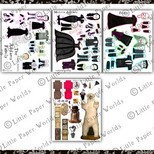 DIY Addams Family Paper Dolls 1:12 Scale for Gothic Dollhouse - Etsy