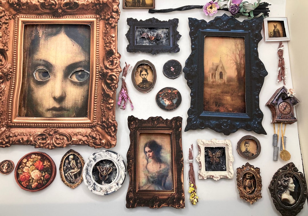 Mysterious Gothic Dollhouse Gallery Wall Art DIY Digital Download Set ...