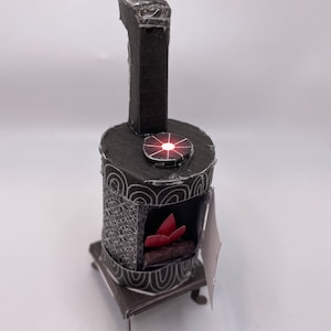 DIY Dollhouse Stove Wood Burning Antique Stove 1: 12 Cut and Assemble ...