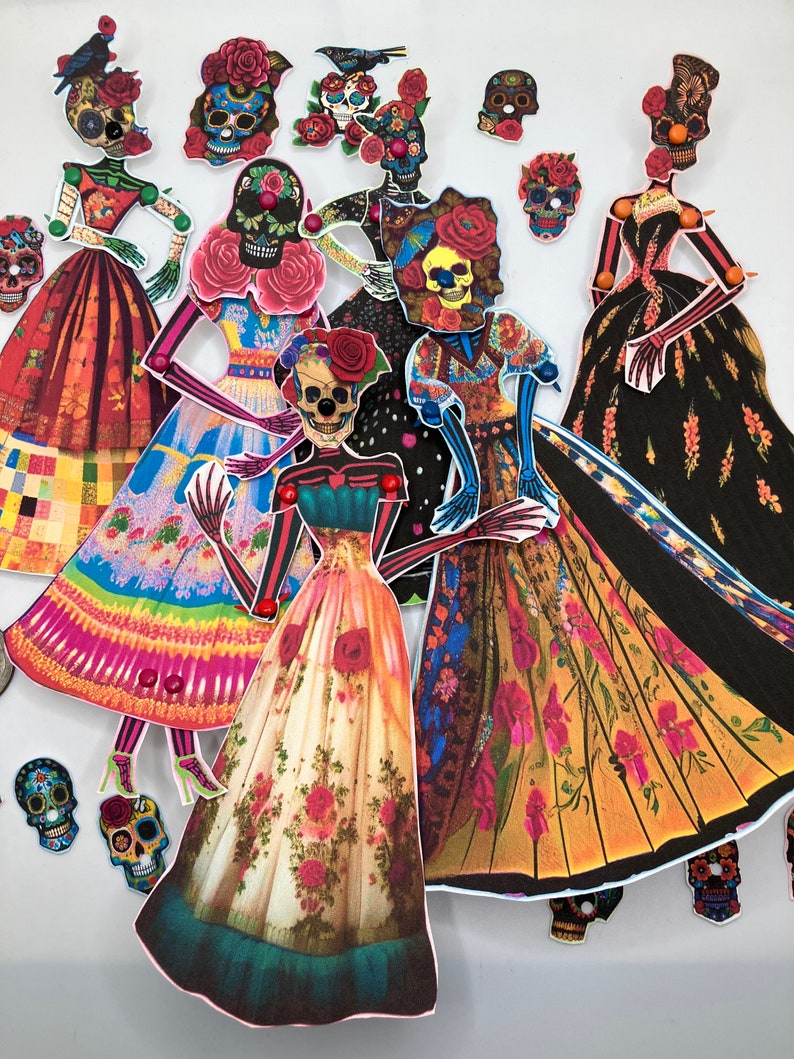 1:12 Scale Mexican Folk Art Style Articulated Paper Art Dolls - Etsy