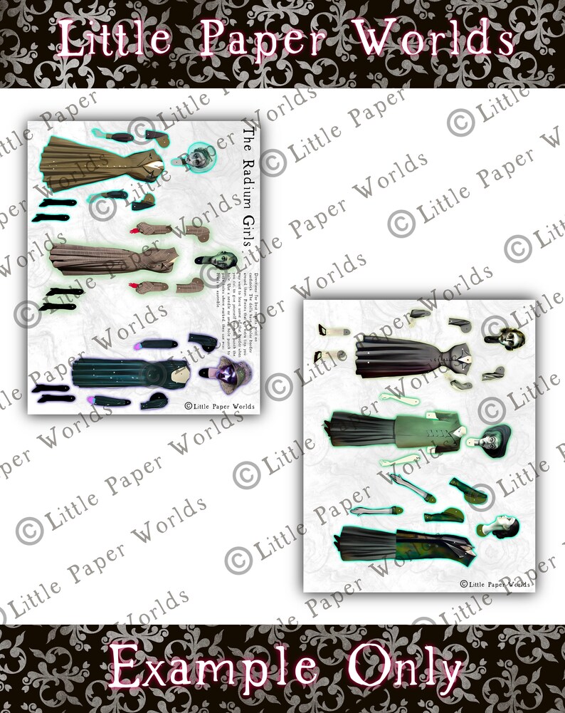 1:12 Scale DIY Radium Girl Articulated Paper Art Dolls - Etsy