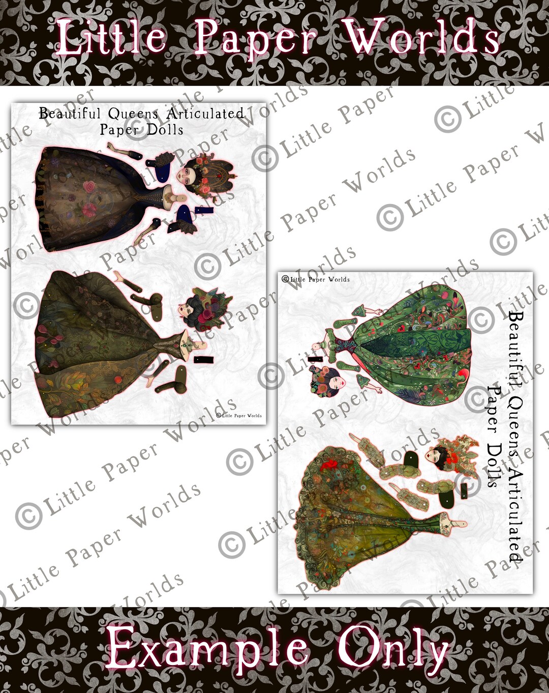 1:12 Scale DIY Articulated Paper Art Dolls of Beautiful Victorian ...