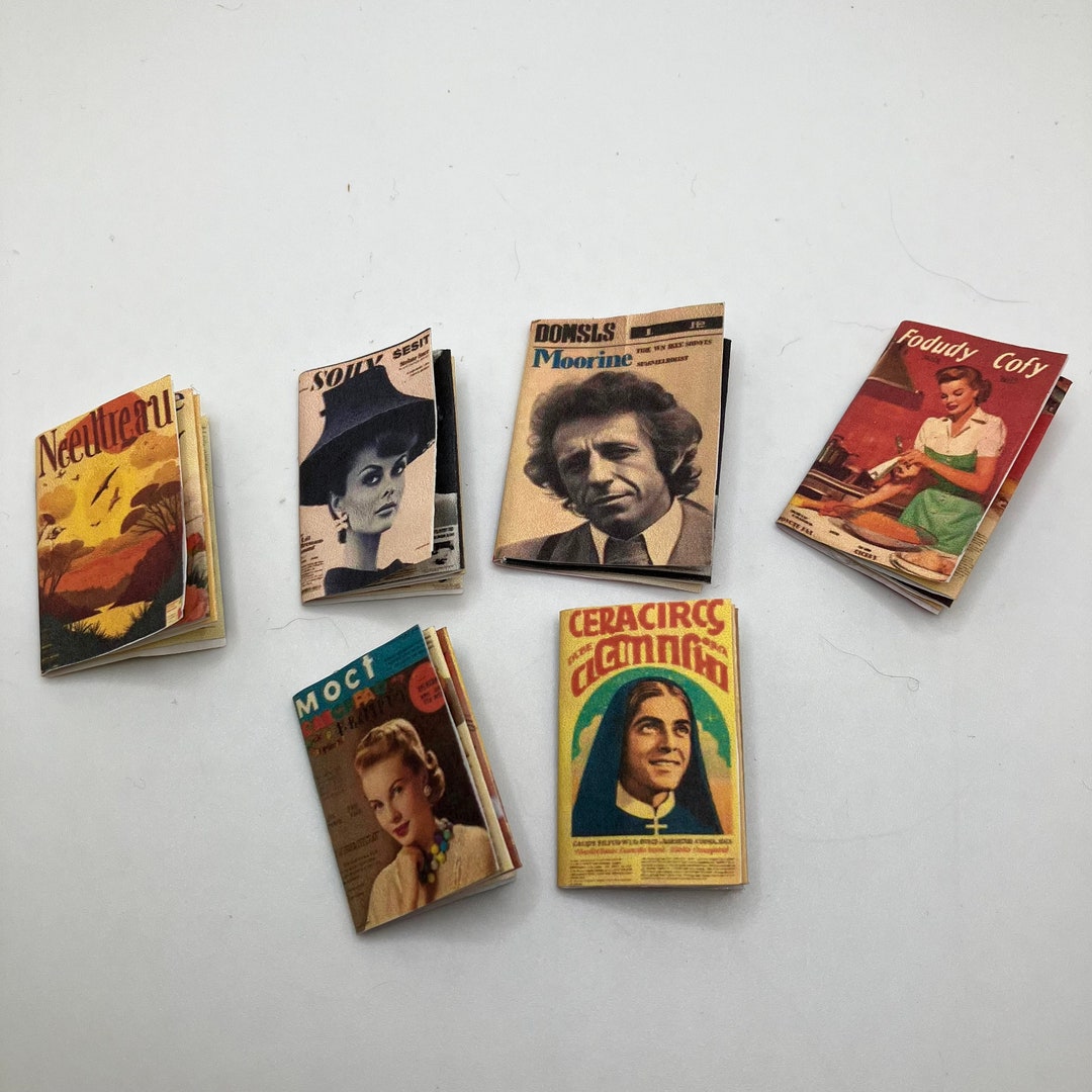 1:12 Scale Vintage Antique Magazine Collection for Dollhouse - Etsy