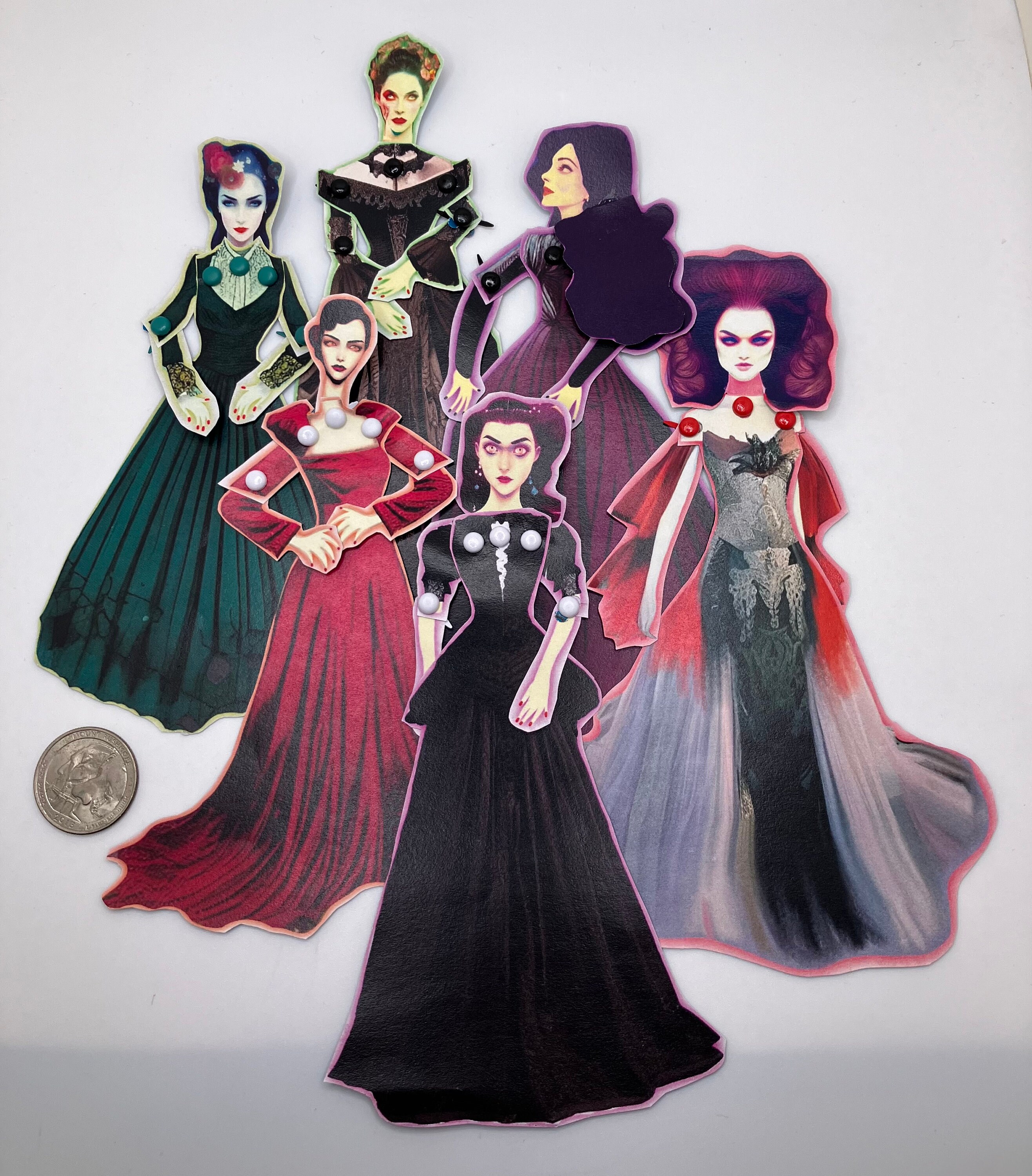 1:12 Scale Articulated Paper Art Dolls Six Beautiful Vampires - Etsy