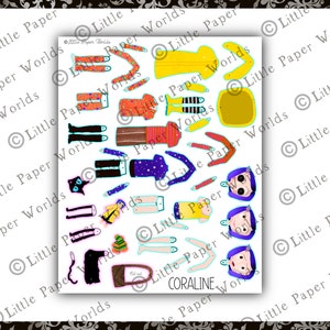 DIY Coraline Articulated Paper Dolls With Accessories for 1:12 Scale ...