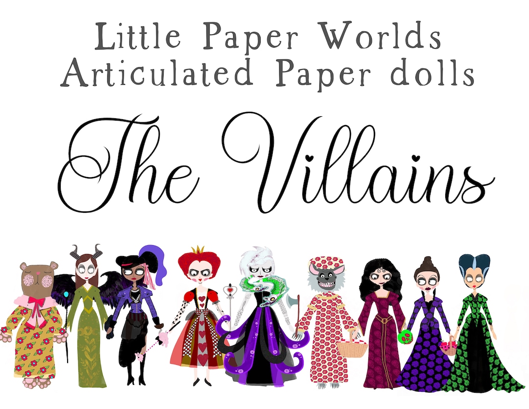 DIY Fairy Tale Villain Articulated Paper Dolls With Interchangeable ...