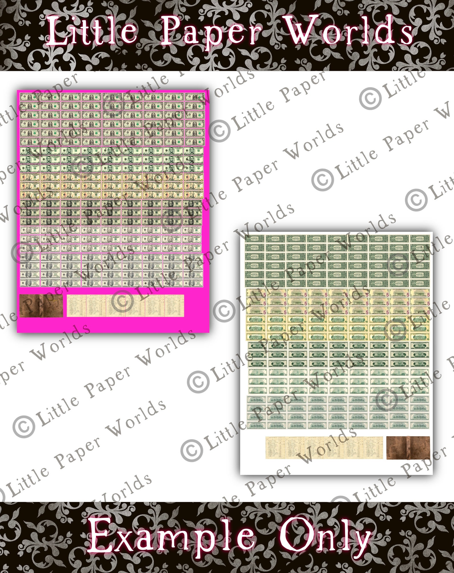 Dollhouse Miniature USD Money Printable Digital Download for - Etsy