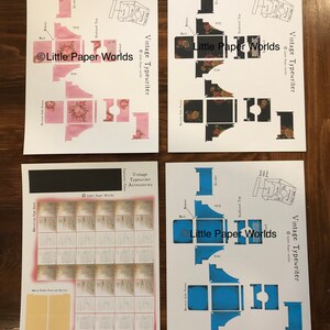 Dollhouse Vintage Typewriters Printable 1:12 Scale Pink, Teal, and ...