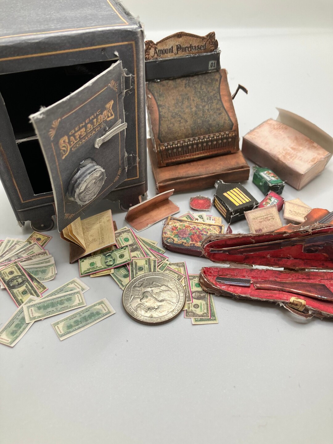 1:12 Scale Dollhouse Antique Register, Safe, and Store Supplies - Etsy