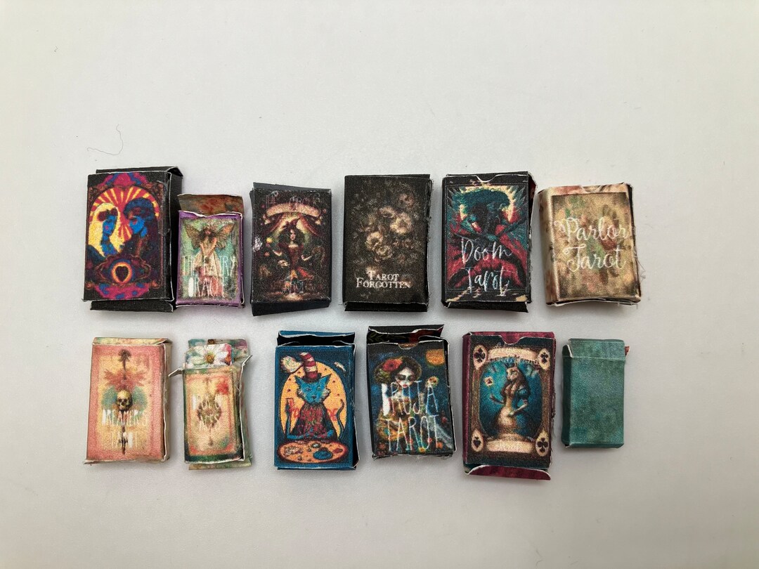 DIY Tiny Tarot Deck Bundle for 1:12 Scale Gothic Witch's Dollhouse, 13 Decks to Print and ...