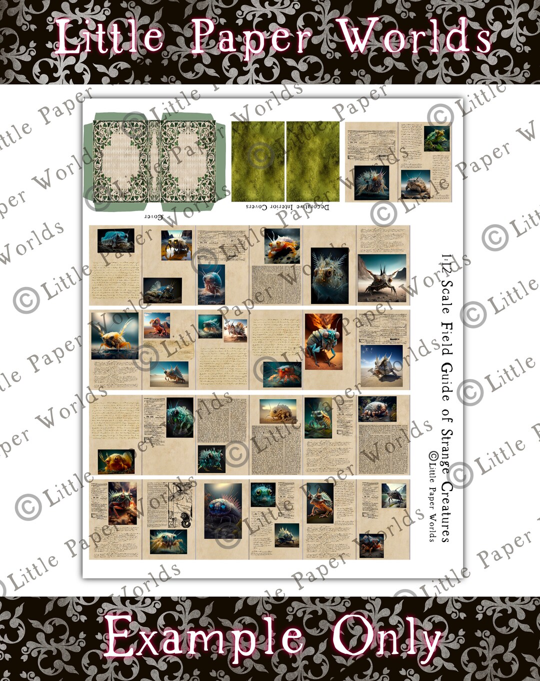 1:12 Scale DIY Printable Field Guide of Strange Creatures for - Etsy