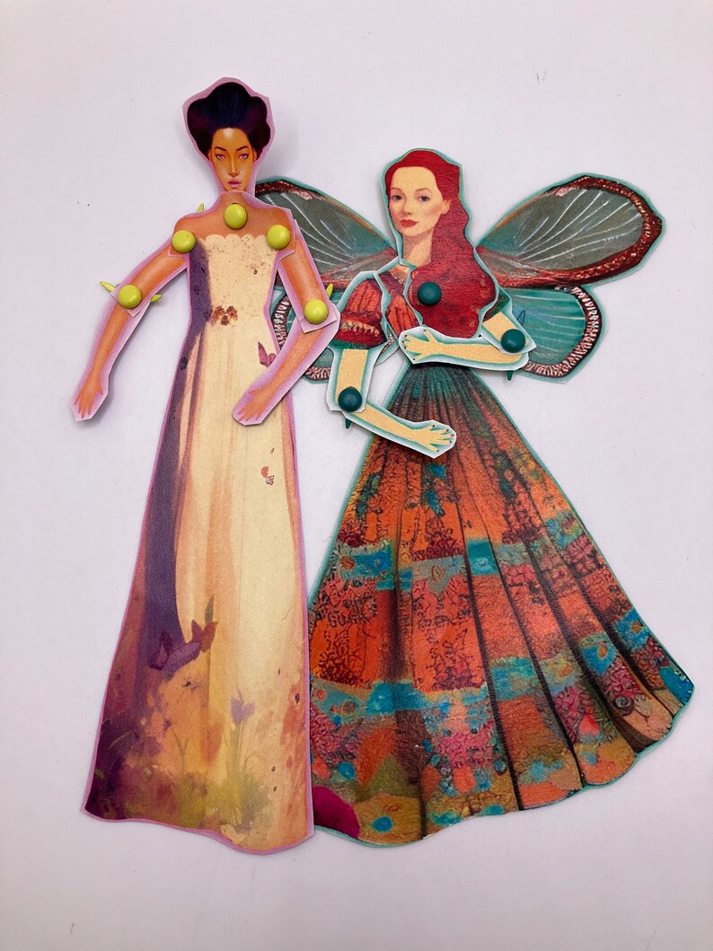 1:12 Scale Articulated Paper Art Dolls With Beautiful Fairy - Etsy