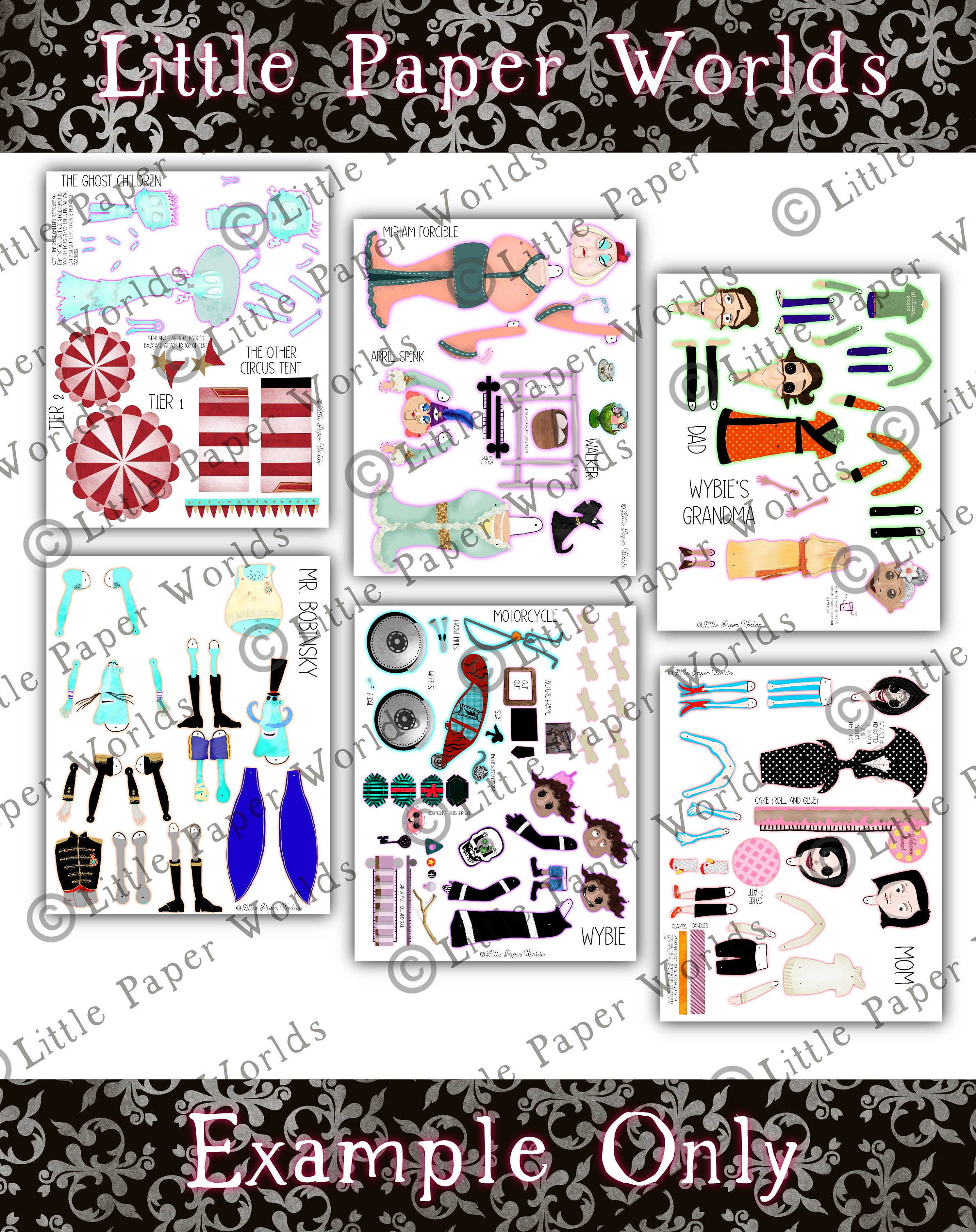 DIY Coraline Articulated Paper Dolls With Accessories for 1:12 - Etsy