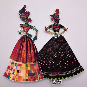 1:12 Scale Mexican Folk Art Style Articulated Paper Art Dolls in ...