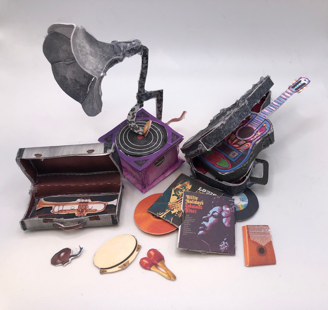 DIY Dollhouse Musical Instruments for 1:12 Scale, Essential Vintage ...
