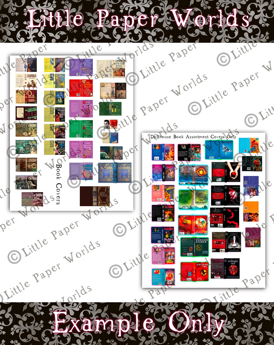 DIY Dollhouse Book Covers 1:12 Scale, Print, Cut, and Assemble - Etsy