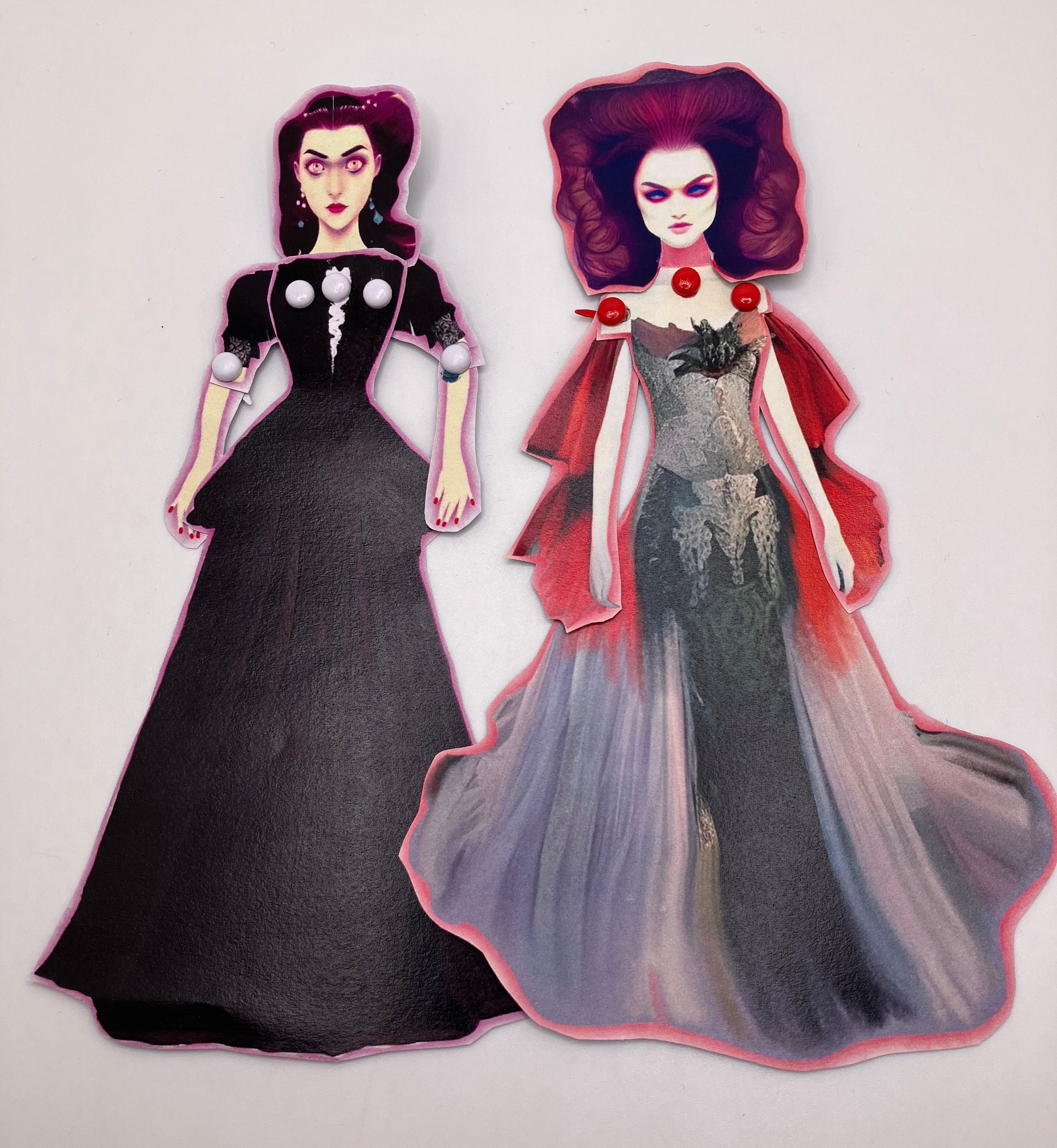 1:12 Scale Articulated Paper Art Dolls Six Beautiful Vampires - Etsy