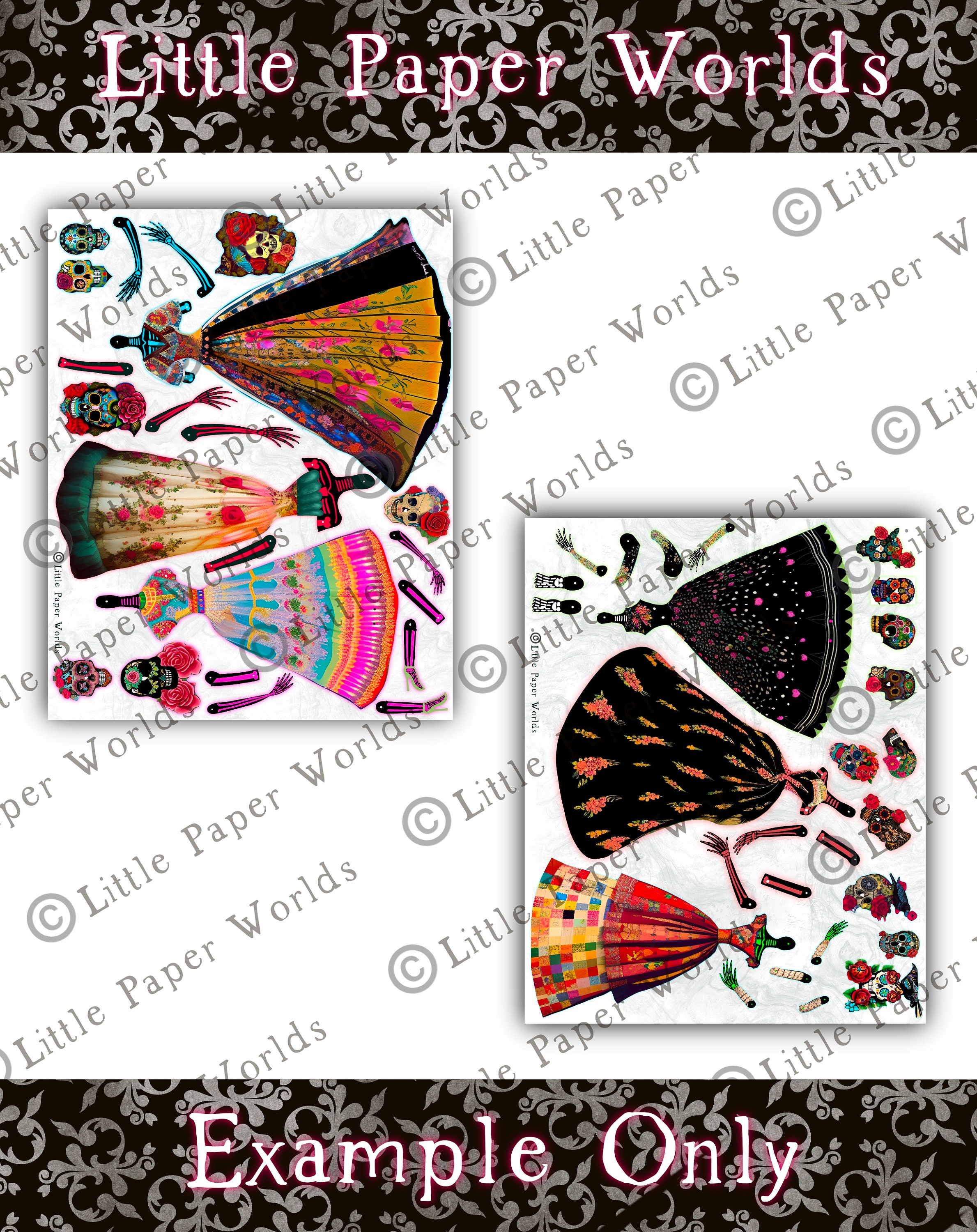 1:12 Scale Mexican Folk Art Style Articulated Paper Art Dolls - Etsy