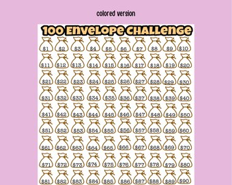 Money Saving Challenge | 100 Envelope Challenge | Digital Download ...
