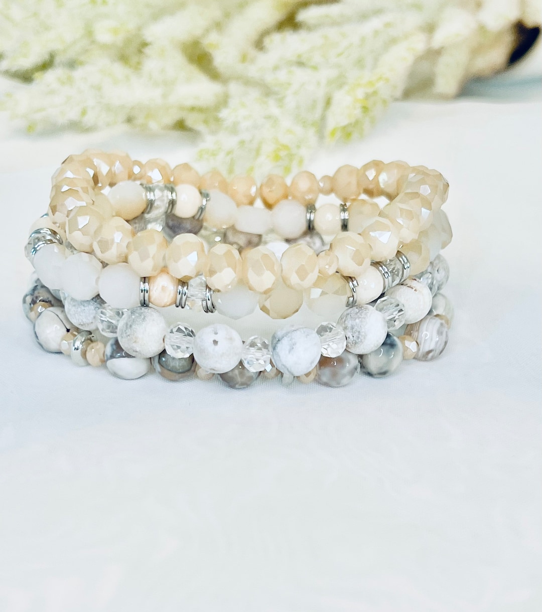 Bracelet Stack Set for Women, Bead Bracelets Women, Druzy Bracelet ...