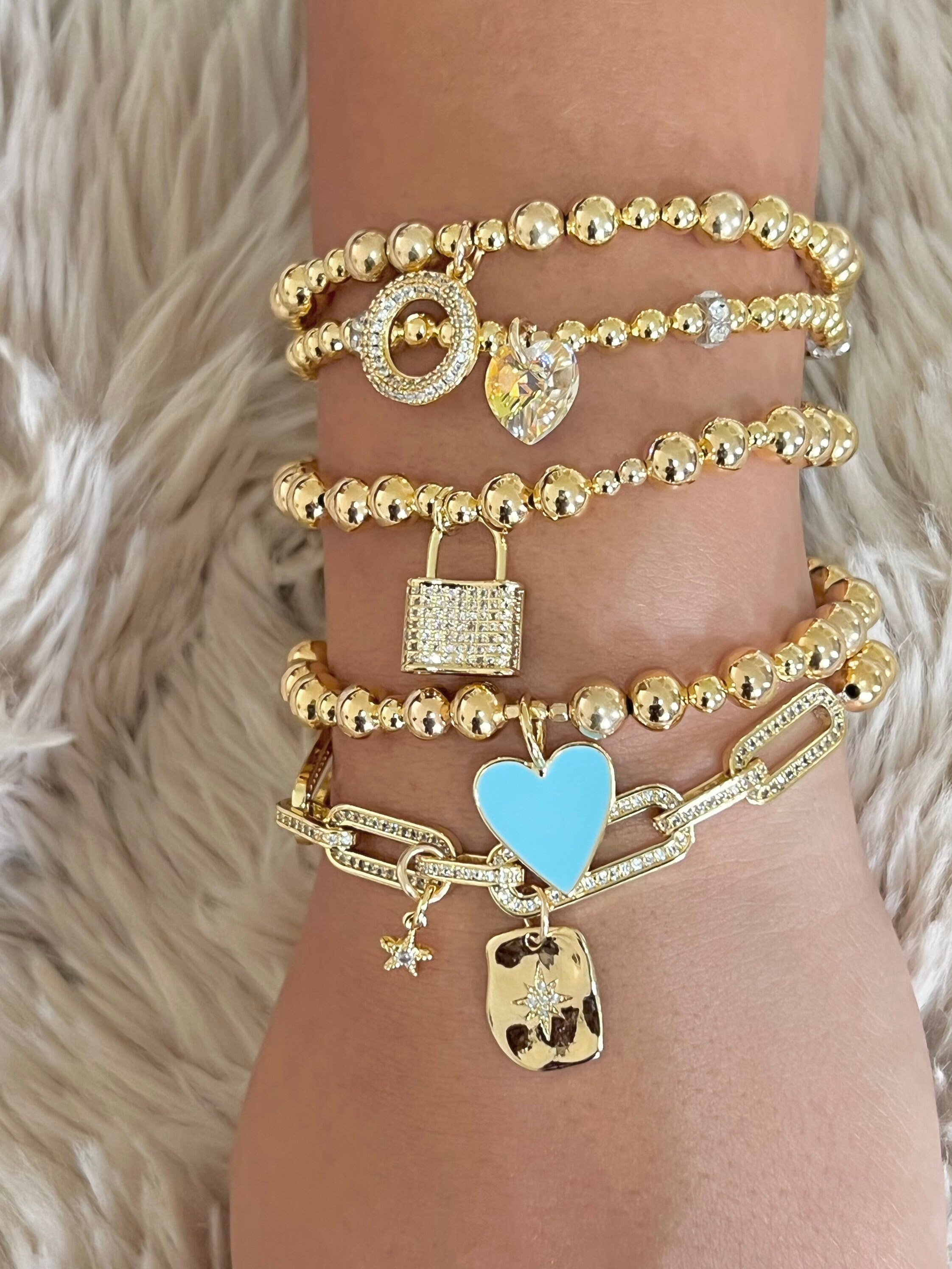 Gold Filled Swarovski Crystal Beaded Bracelet, Gold Bracelet Women ...