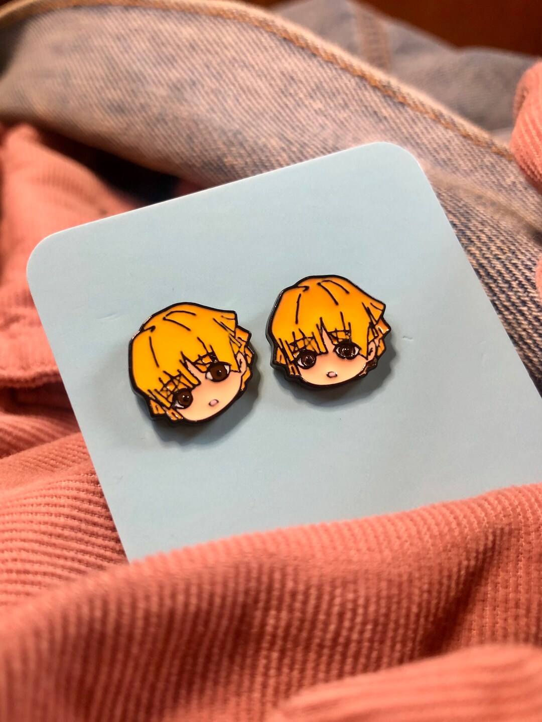 Enamel Stud Earrings | Demon Slayer - Zenitsu | Fast UK Postage | Anime ...