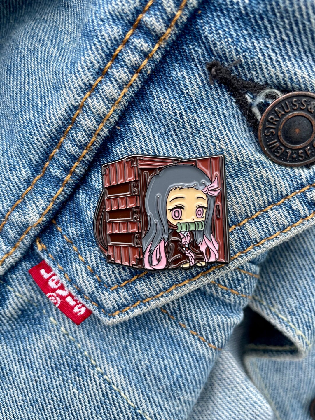 Enamel pin badge Demon Slayer Nezuko Fast UK postage anime manga gift ...