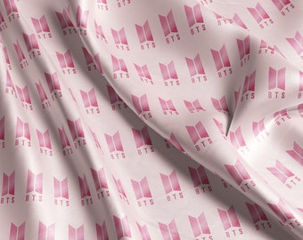 K-pop Elegance: Bts-inspired Printed Satin Fabric by the Meter - Etsy