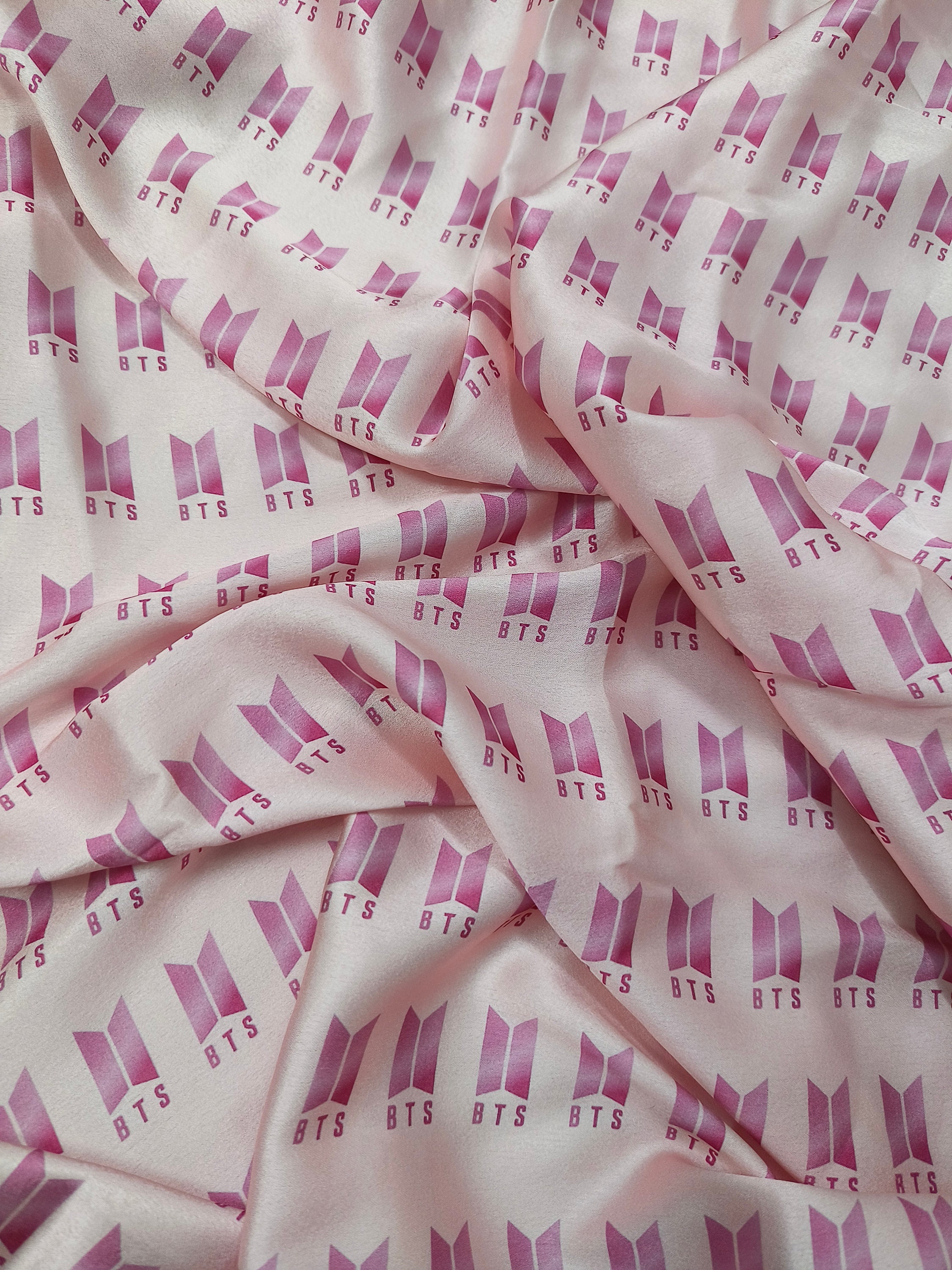 K-pop Elegance: Bts-inspired Printed Satin Fabric Combo of 6 - Etsy