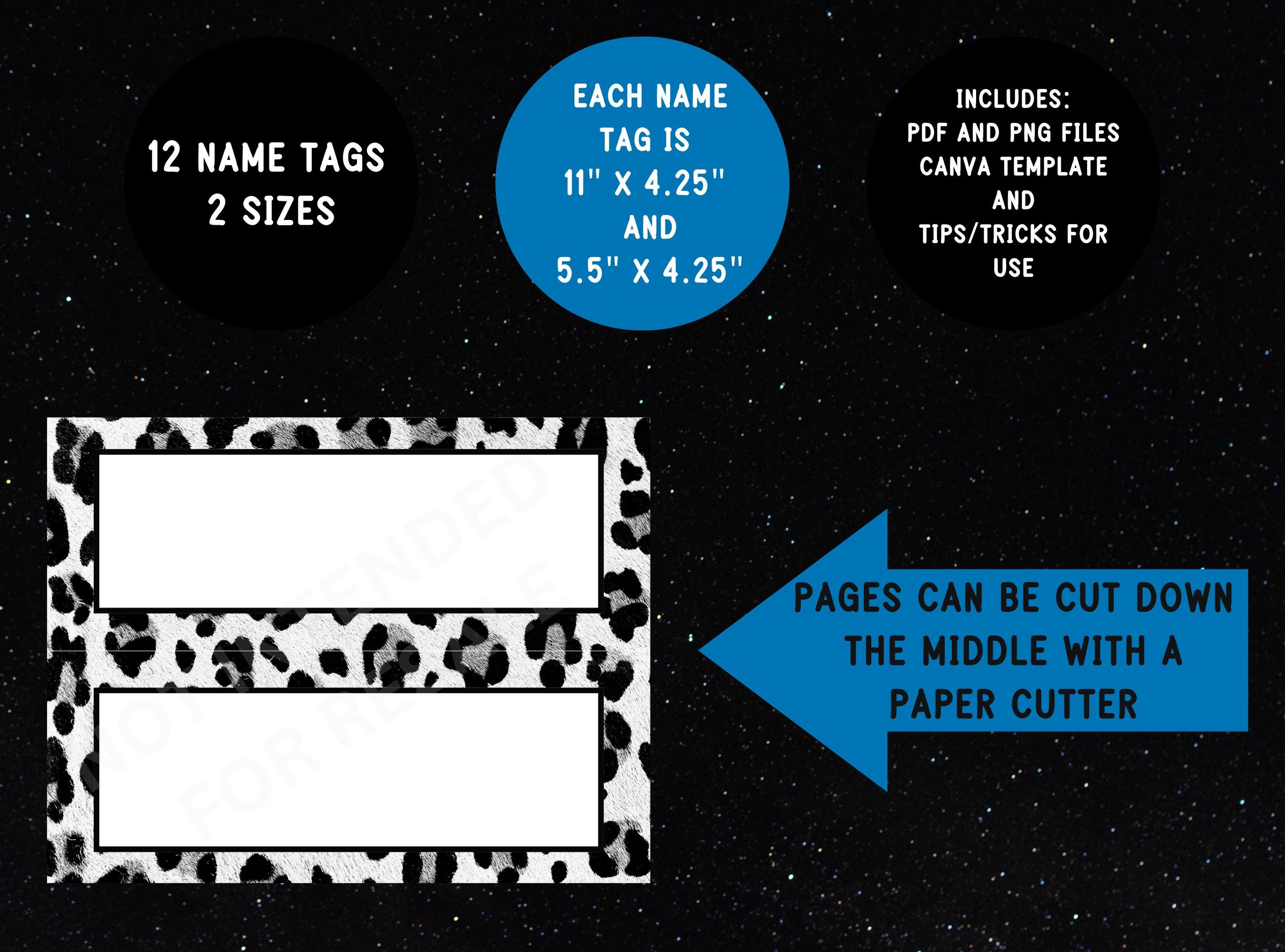 Animal Print Editable Printable Classroom Office Student Desk Name Tags ...