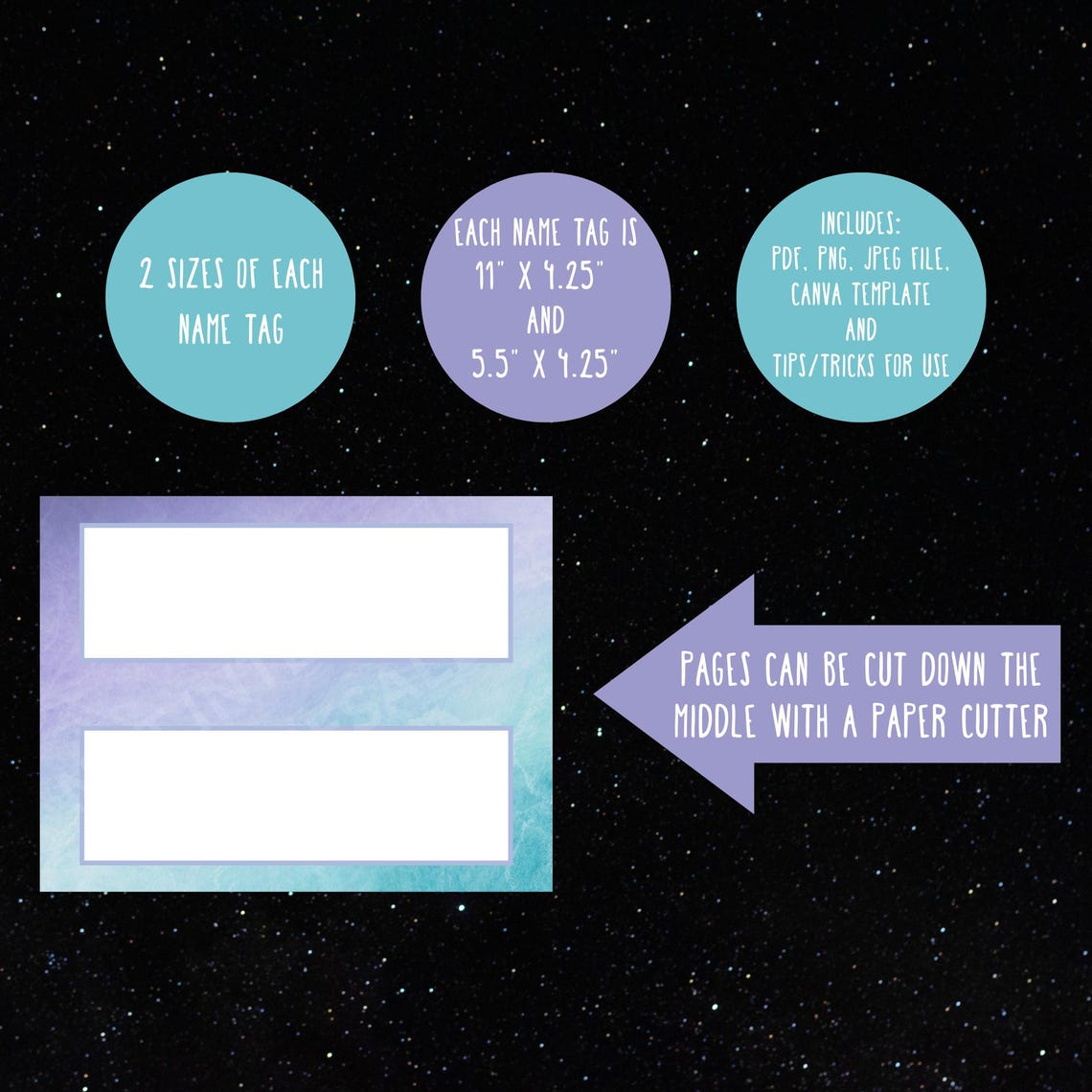 Pastel Watercolor Customizable Name Tags | Images & Canva Template ...