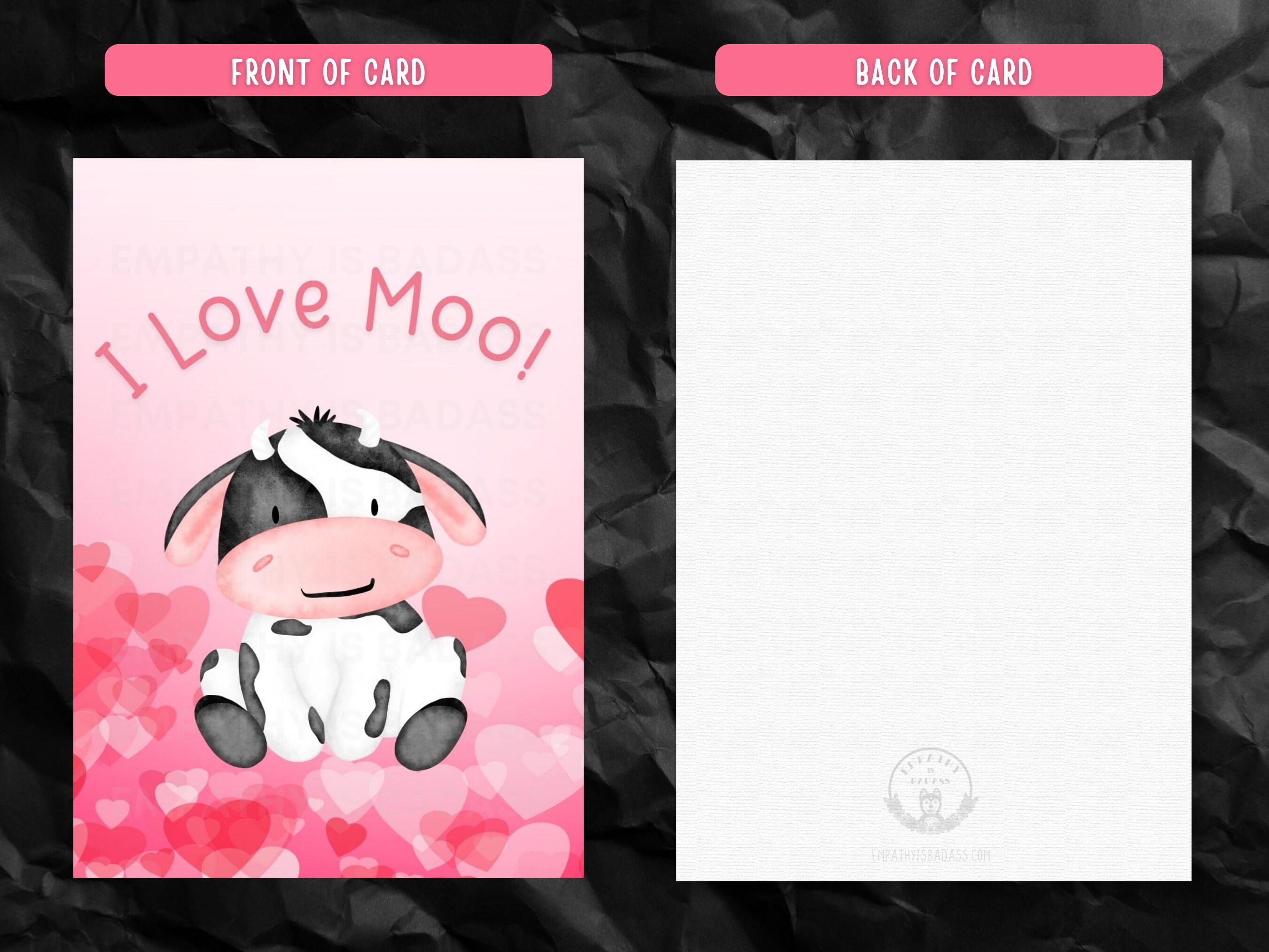 Printable Cow Valentine Greeting Card Bundle - Instant Download - DIY ...
