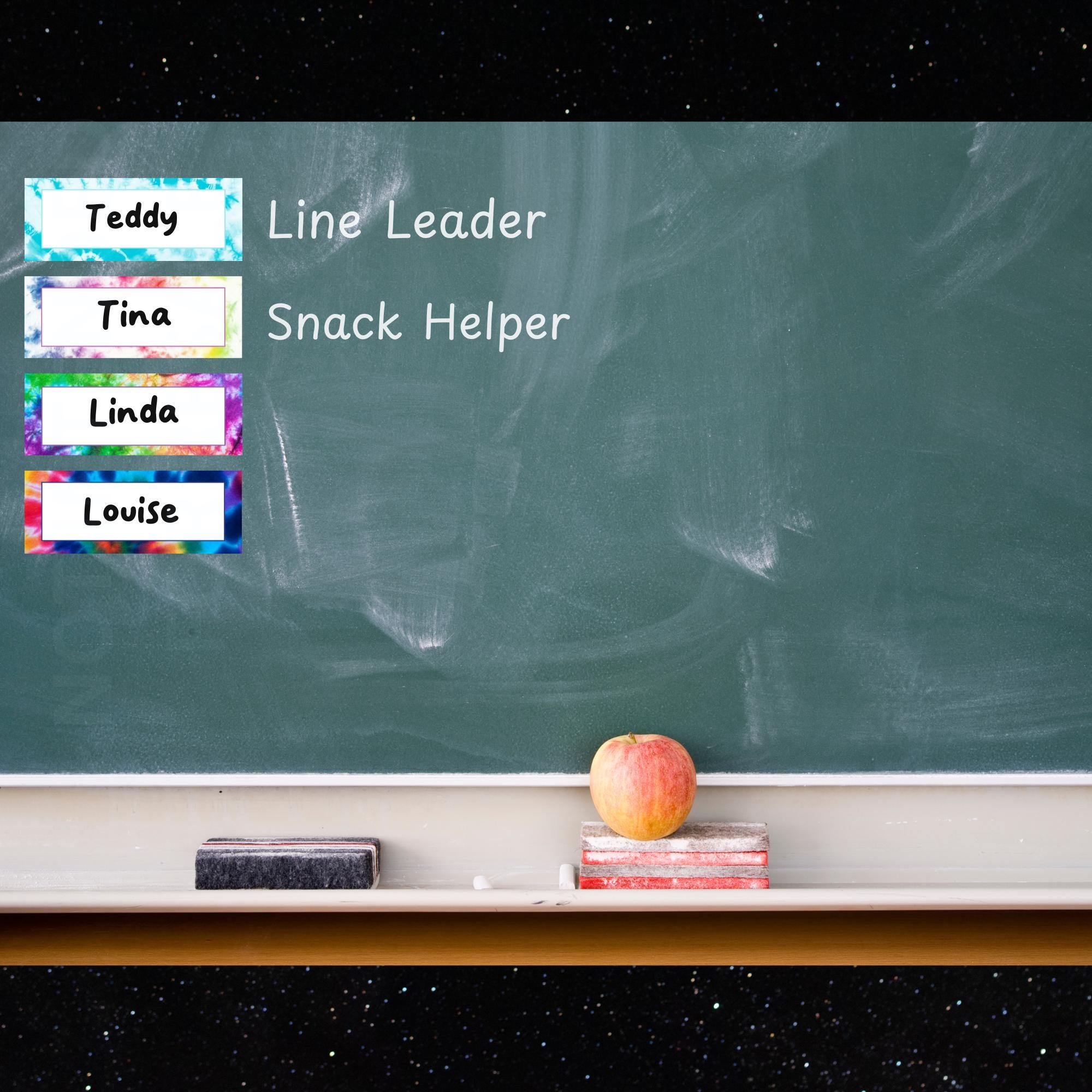 Tie-dye Editable Printable Classroom Office Student Desk Name Tags ...