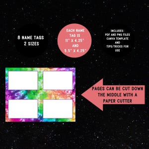 Tie-dye Editable Printable Classroom Office Student Desk Name Tags ...
