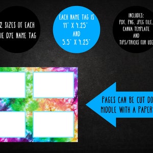 Tie Dye Editable Printable Classroom Student Desk Name Tags Bundle ...