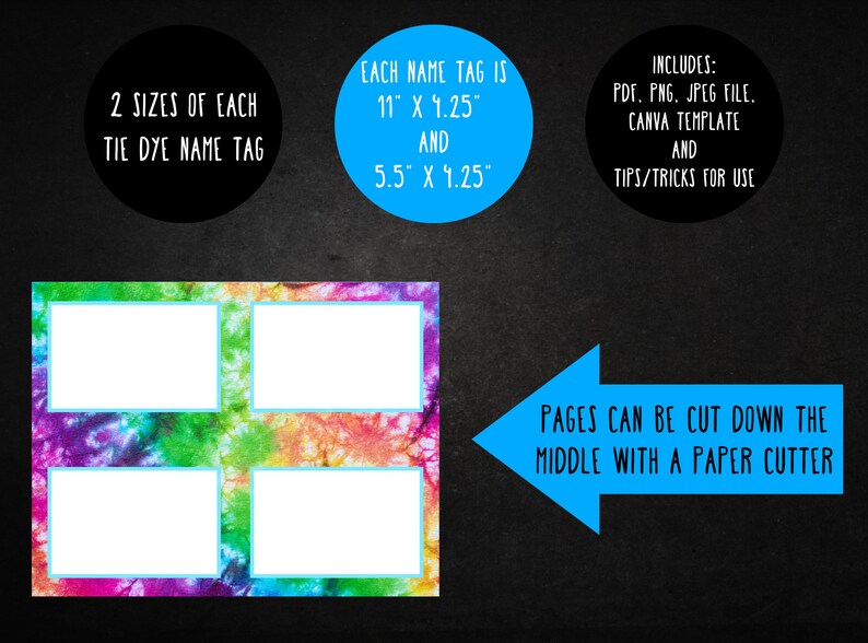 Tie Dye Editable Printable Classroom Student Desk Name Tags Bundle ...