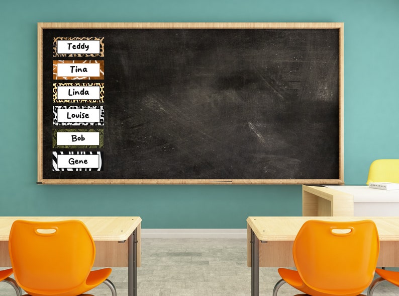 Animal Print Editable Printable Classroom Office Student Desk Name Tags ...
