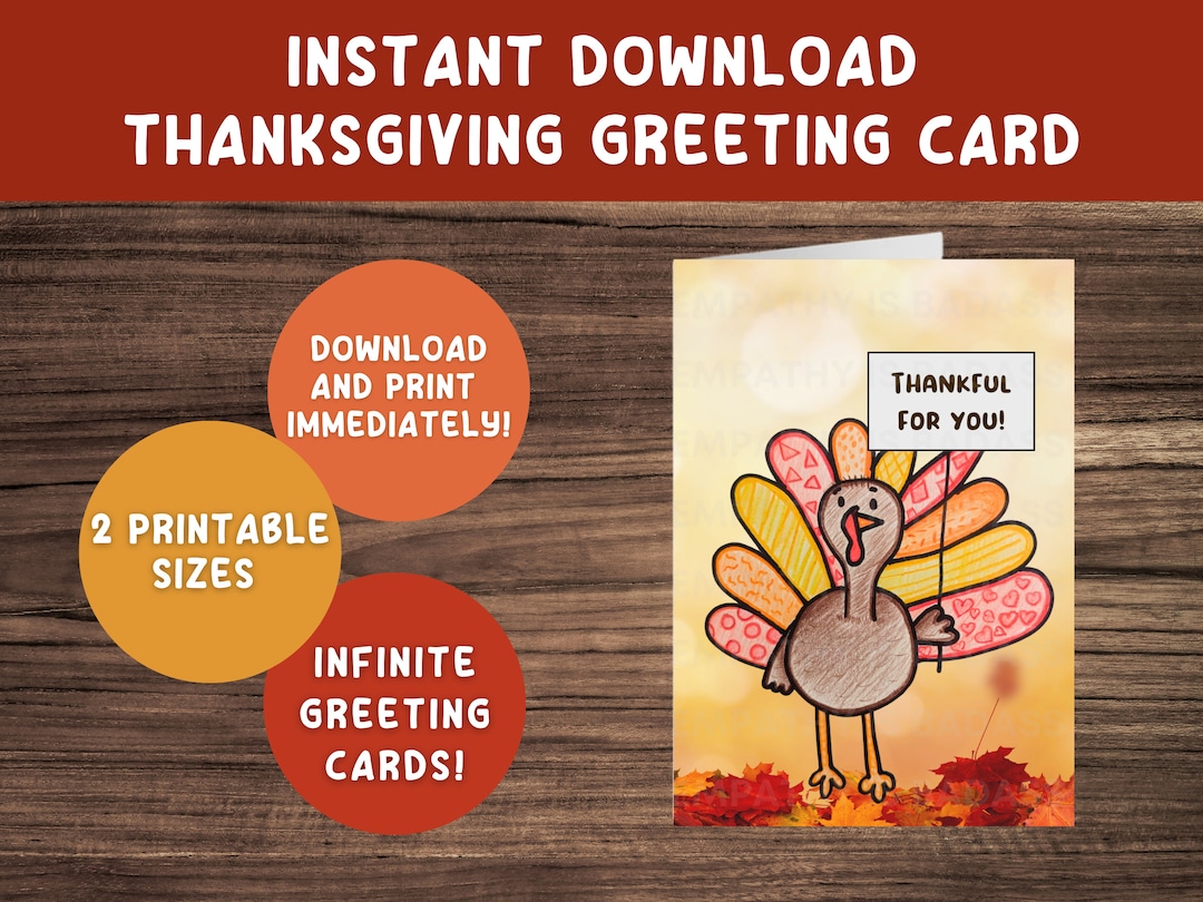 Printable Thanksgiving Greeting Card Bundle: Instant Download - Etsy