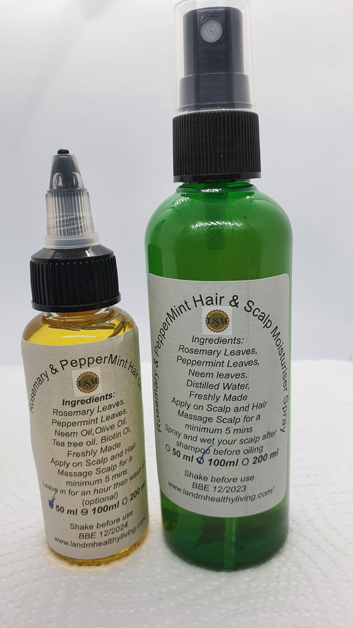 Rosemary and Peppermint Hair Oil & Moisturiser Combo Pack to Use on ...