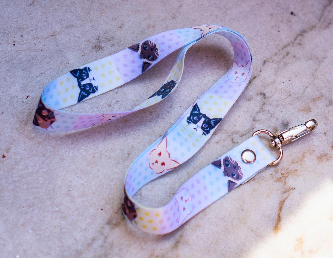 Cute Pastel Cat Lanyard | Many Breeds - Etsy