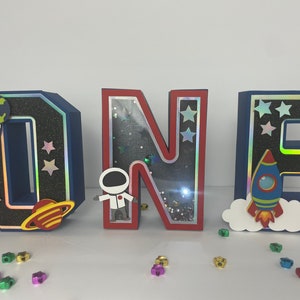Space Rocket Space Ship 3D Letters | First Trip Around the Sun Birthday ...