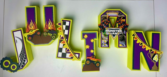 Monster Jam Inspired 3D Letters / Monster Truck Party Decor | Etsy