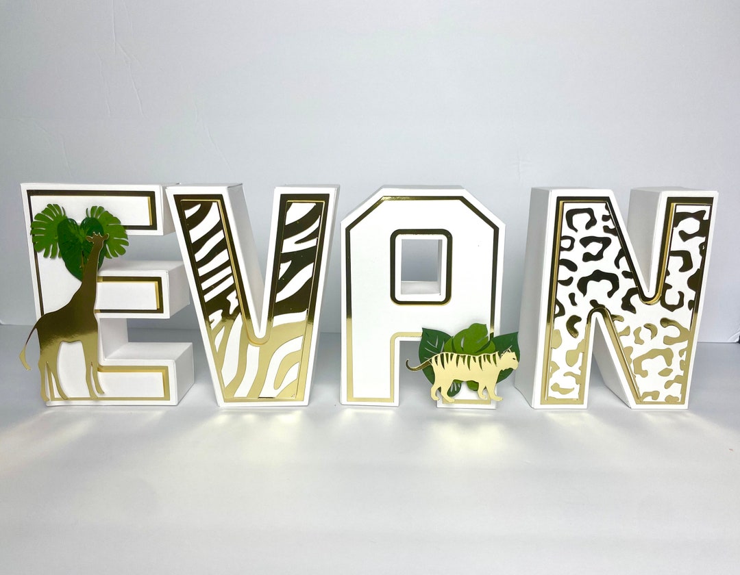 Safari, Jungle, Wild One Custom 3D Letters Safari Birthay Party Jungle ...