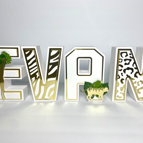Safari Jungle Wild One Custom 3D Letters - Etsy