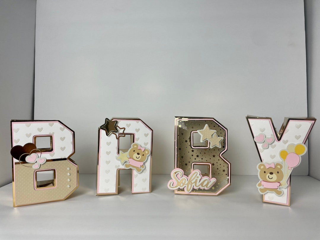 Baby 3D Custom Letters | Baby Shower | Baby Party - Etsy